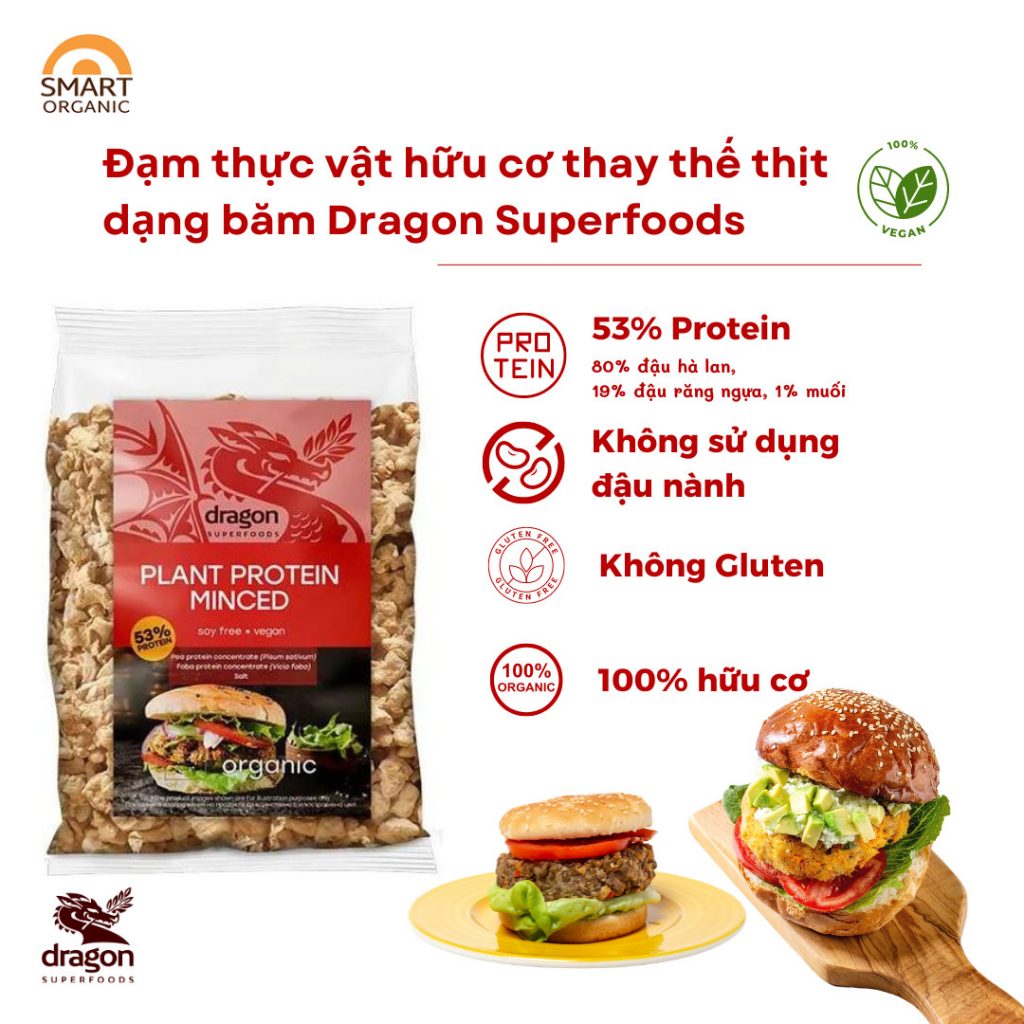 Đạm thực vật hữu cơ Dragon Superfoods: Nguồn đạm hữu cơ thuần chay thay ...