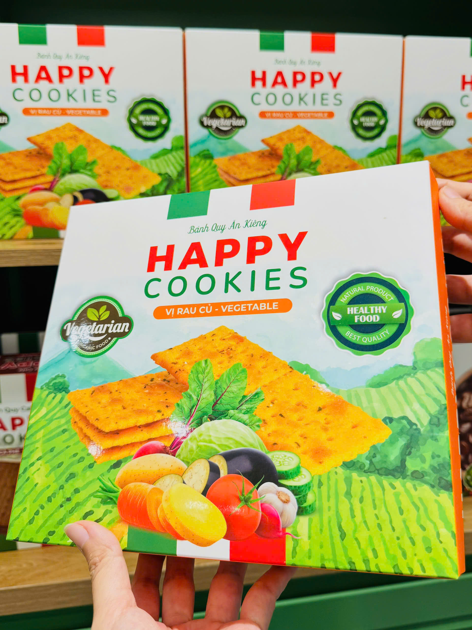 Unbox Bánh Happy Cookies vị Phô mai và Rau củ – Niềm vui cho cả gia ...